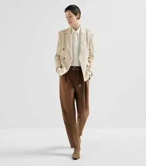 Brunello Cucinelli Pleated Stretch-cotton Trousers