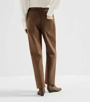 Brunello Cucinelli Pleated Stretch-cotton Trousers