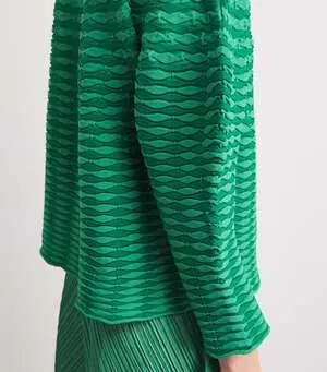 Issey Miyake Textured Knit Top - Green