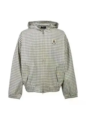 BREATH Checked Logo-patch Hooded Jacket - Neutrals