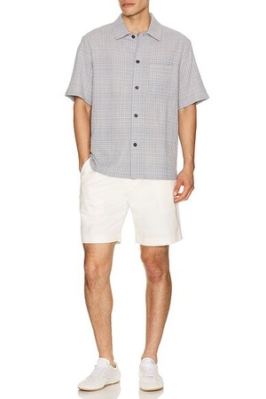 Theory Mini Texture Check Shirt - Bering Multi