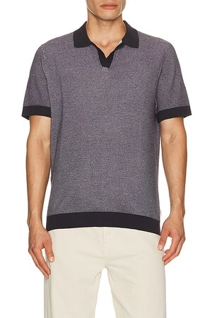 Onia Textured Johnny Polo - Midnight & White