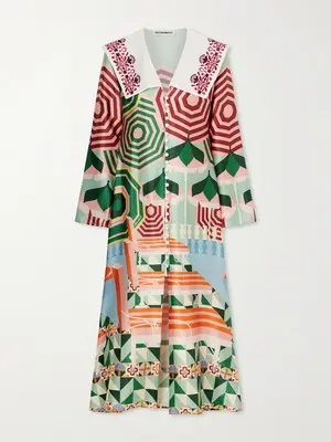 CRISTIANO MARCHELI Sofia Printed Silk-blend Satin Midi Dress - Multi