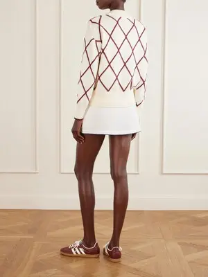 Varley Nile Cotton Knitted Jacket With Contrast Stitching
