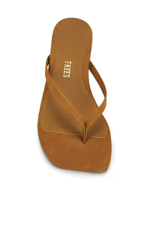 Tkees Julia Square Toe Suede Flip Flop - Brown