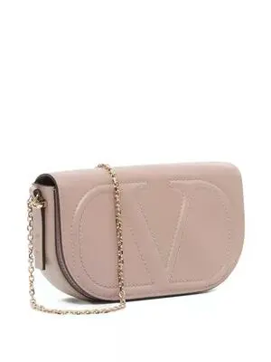 Valentino Garavani Vlogo Walk Chain Pouch In Calfskin - Neutrals