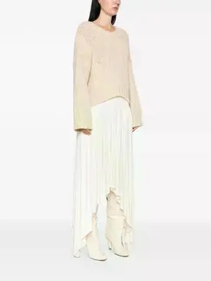 EMERSON RENALDI Chunky Knit Crew Neck Sweater - Neutrals