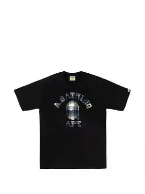 A BATHING APE Ape Head Check-print T-shirt - Black