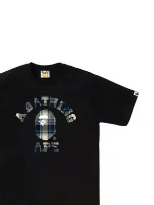 A BATHING APE Ape Head Check-print T-shirt - Black