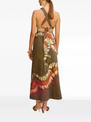 ALEMAIS Tie-dye Cut-out Midi Dress