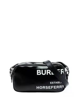 Burberry Coated Canvas Horseferry Camera Crossbody Bag - Black