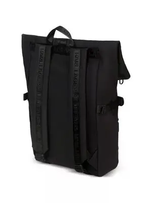 Karl Lagerfeld Slogan Print Buckled Backpack