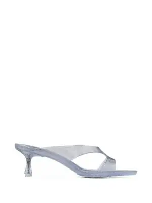JIMMY CHOO Glitter Jelly Drop 50 Mules - Silver