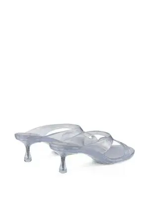 JIMMY CHOO Glitter Mule Sandals - Silver