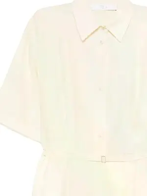 TELA D. Cherry Belted Button-down Midi Dress