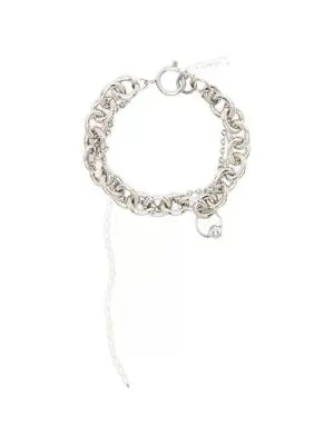JUSTINE CLENQUET Salem Faux-pearl Chain Bracelet - Silver