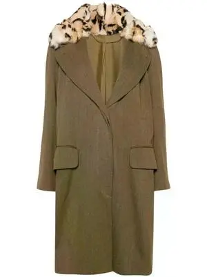 ROMEO GIGLI Textured Trim Coat - Brown