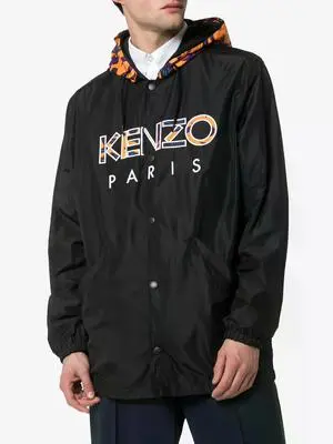 Kenzo Logo Print Hooded Windbreaker Jacket
