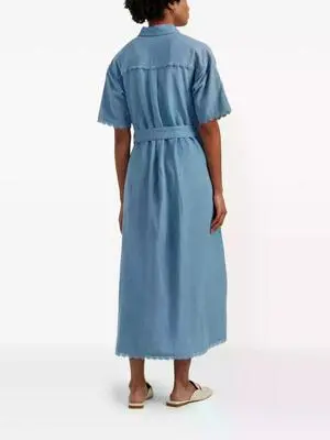 Chinti & Parker Scallop Trim Shirt Midi Dress