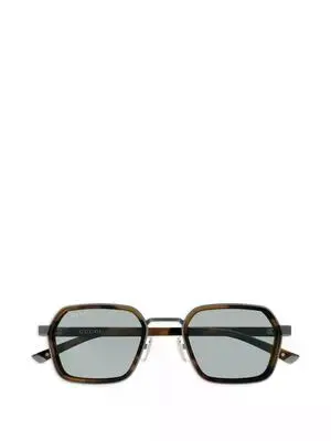 Gucci Geometric Frame Tortoiseshell-effect Sunglasses - Brown
