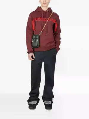 LANVIN Logo Embroidered Hoodie - Red