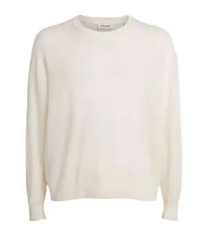 FRAME Wool-cashmere Crew Neck Sweater - White