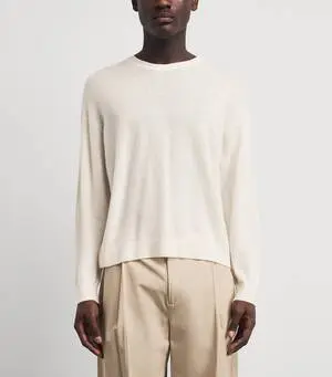FRAME Wool-cashmere Crew Neck Sweater - White