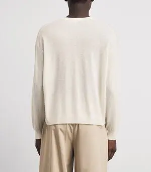 FRAME Wool-cashmere Crew Neck Sweater - White