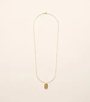 SUZANNE KALAN Yellow Diamond Dog Tag Pendant Necklace