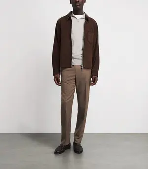 Paul & Shark Cashmere-linen Open-collar Polo Shirt