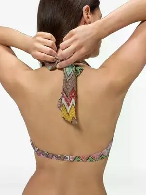 Missoni Lamé Viscose Bikini With Macro Zigzag Pattern