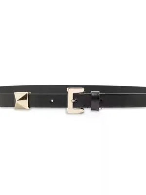 Valentino Garavani Calfskin Side Stud Belt - Black