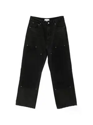 FOUND Rivet Embellished Wide-leg Jeans