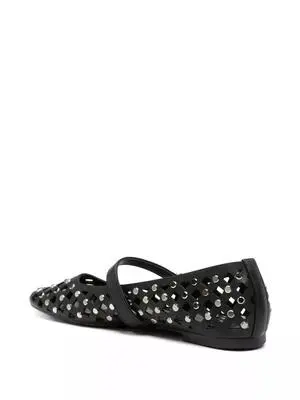 EXÈ Stud-embellished Cut-out Ballet Flats
