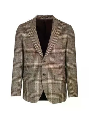 AL DUCA D’AOSTA 1902 Prince Of Wales Check Single-breasted Jacket - Brown