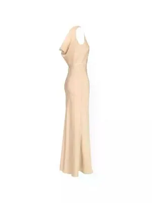 AL DUCA D’AOSTA 1902 Sleeveless Boat Neck Satin Maxi Dress