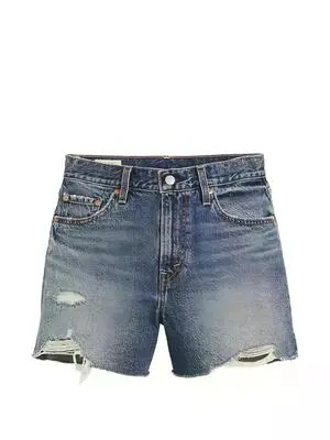 LEVI'S Distressed Frayed-hem Denim Shorts - Blue