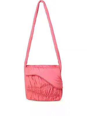 RUSFRCADE Ruched Flap Messenger Bag - Pink