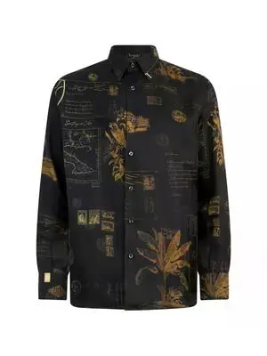 BILLIONAIRE Letter Printed Silk Shirt
