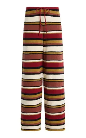 ZULU & ZEPHYR Striped Cotton-linen Knit Lounge Pants - Multi