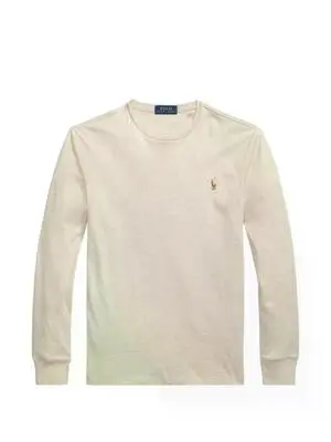 Polo Ralph Lauren Long-sleeve Embroidered-logo T-shirt - Neutrals