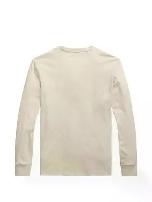 Polo Ralph Lauren Long-sleeve Embroidered-logo T-shirt - Neutrals