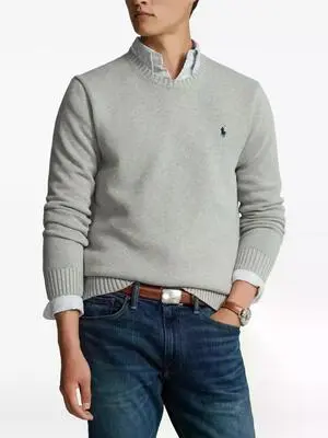 Polo Ralph Lauren Embroidered Crew Neck Sweater - Grey