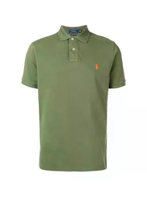 Polo Ralph Lauren Logo Embroidered Piqué Mesh Polo Shirt - Green