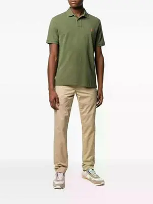Polo Ralph Lauren Logo Embroidered Piqué Mesh Polo Shirt - Green