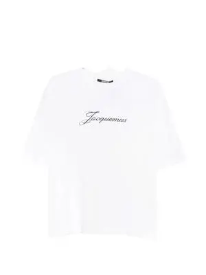 Jacquemus Logo Embroidered T-shirt - White