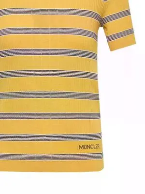 Moncler Striped Ribbed-knit T-shirt