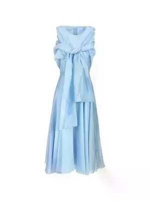 AL DUCA D’AOSTA 1902 Integrated-shawl Sleeveless Dress - Blue