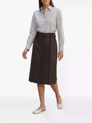 Fendi Belted Midi Skirt With Embroidered Logo Detail