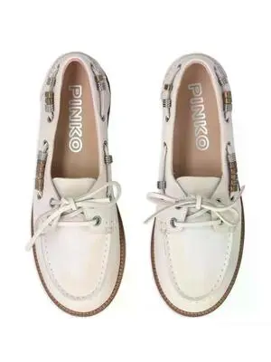 Pinko Bead-embellished Leather Loafers